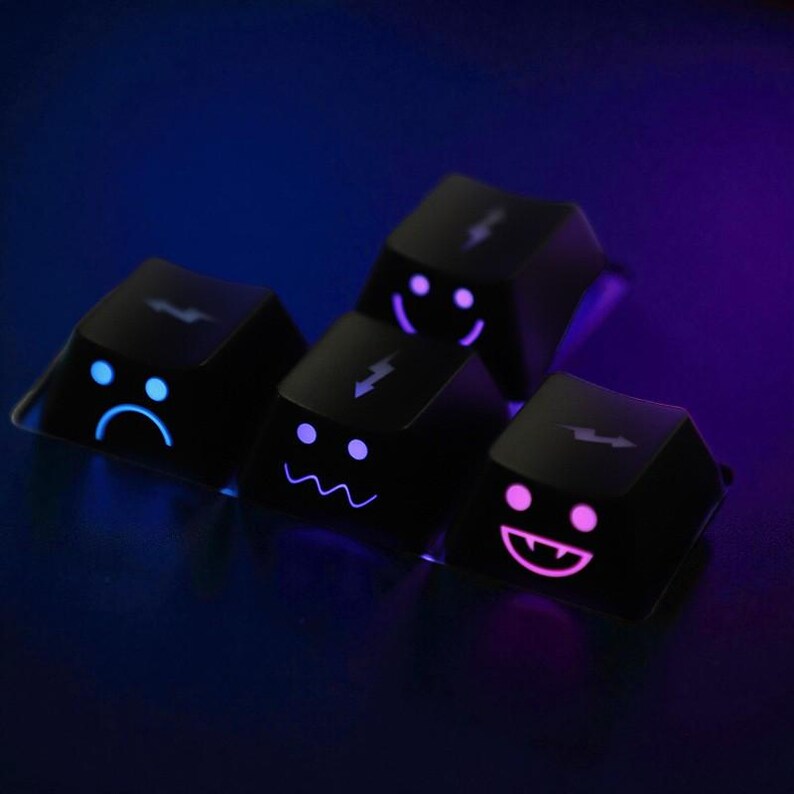 Emoticon Keycap Set – 4pcs – Custom Mechanical Keyboard Caps - Etsy