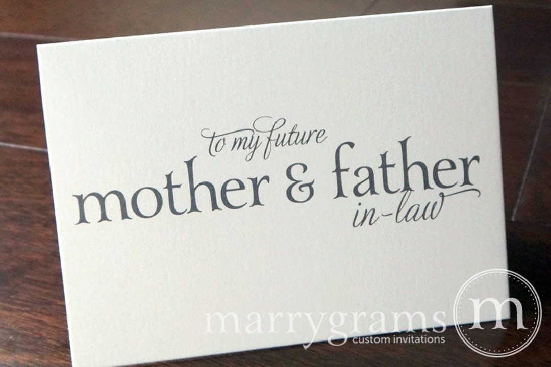 Wedding Card to Your Future Mother and Father In-law Parents of the ...