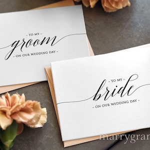 Wedding Card to Your Bride or Groom on Your our Wedding Day Love Note ...