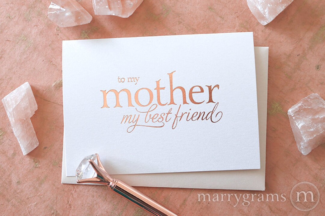 ROSE GOLD FOIL Wedding Card to Your Mom, Mother of the Bride Cards ...