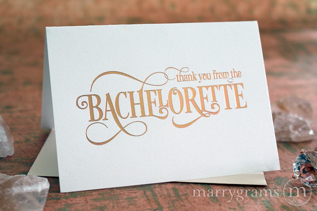 ROSE GOLD FOIL Thank You From the Bachelorette Wedding Engagement ...