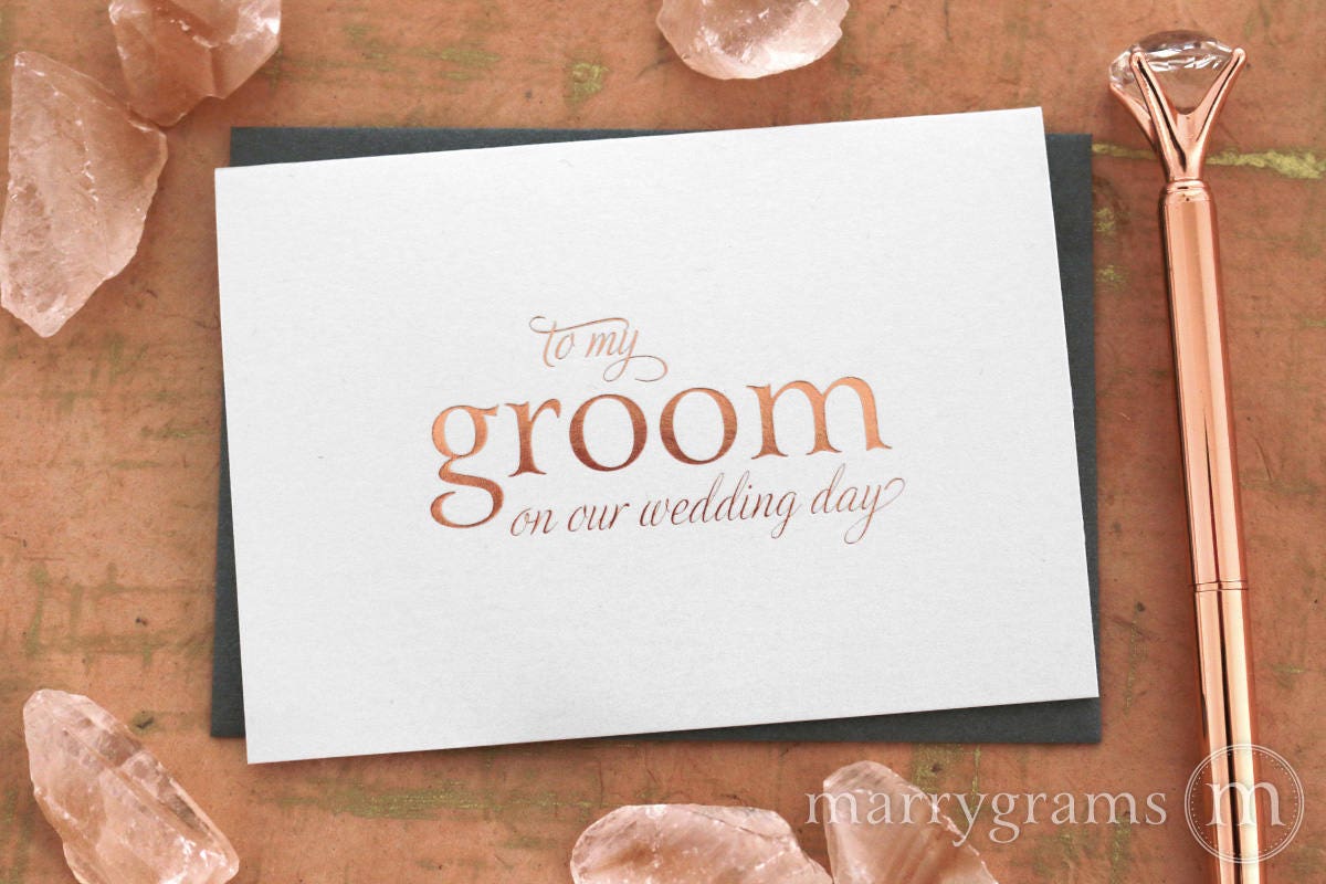 ROSE GOLD FOIL Wedding Card to Your Bride or Groom to My on - Etsy