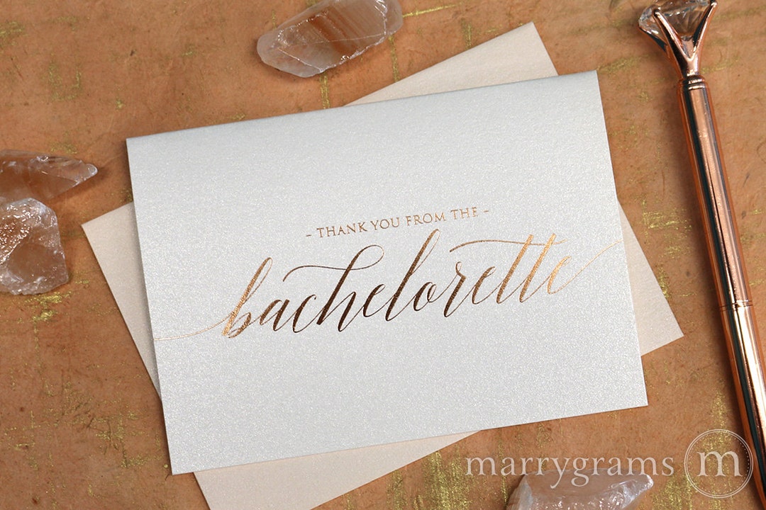 ROSE GOLD FOIL Thank You From the Bachelorette Engagement, Bridal ...