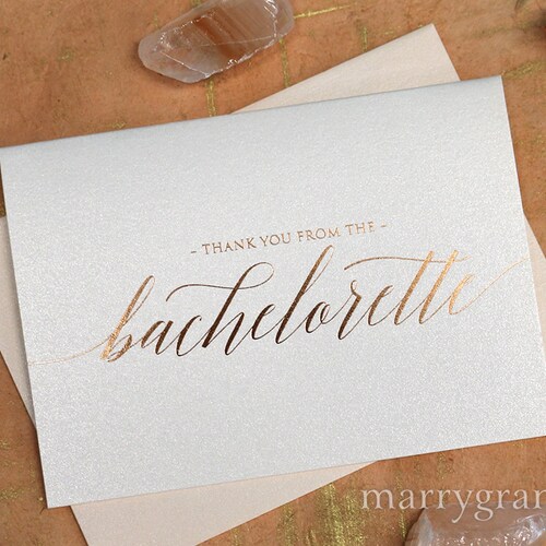 ROSE GOLD FOIL Thank You From the Bachelorette Engagement | Etsy