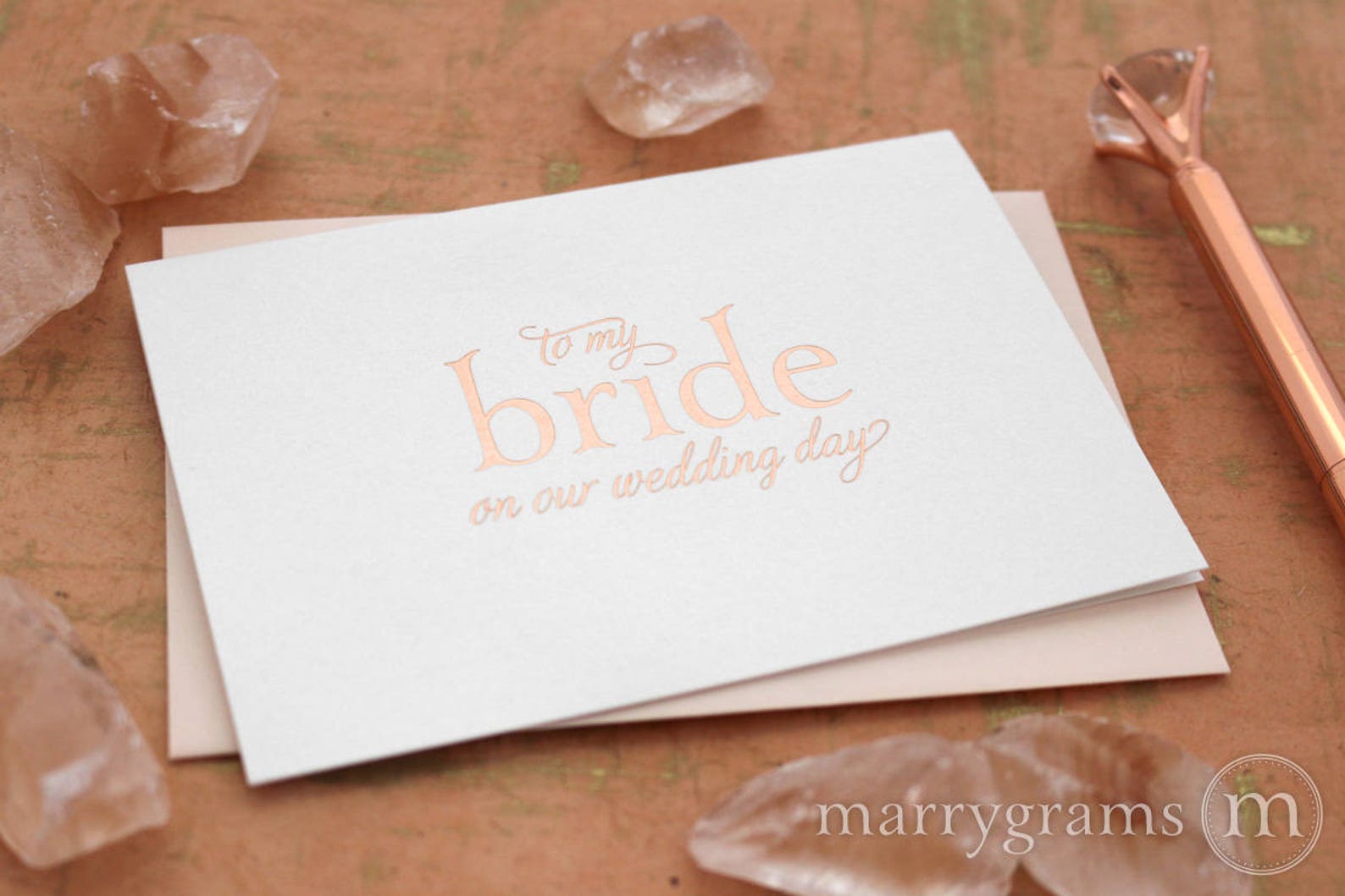 ROSE GOLD FOIL Wedding Card to Your Bride or Groom to My on - Etsy