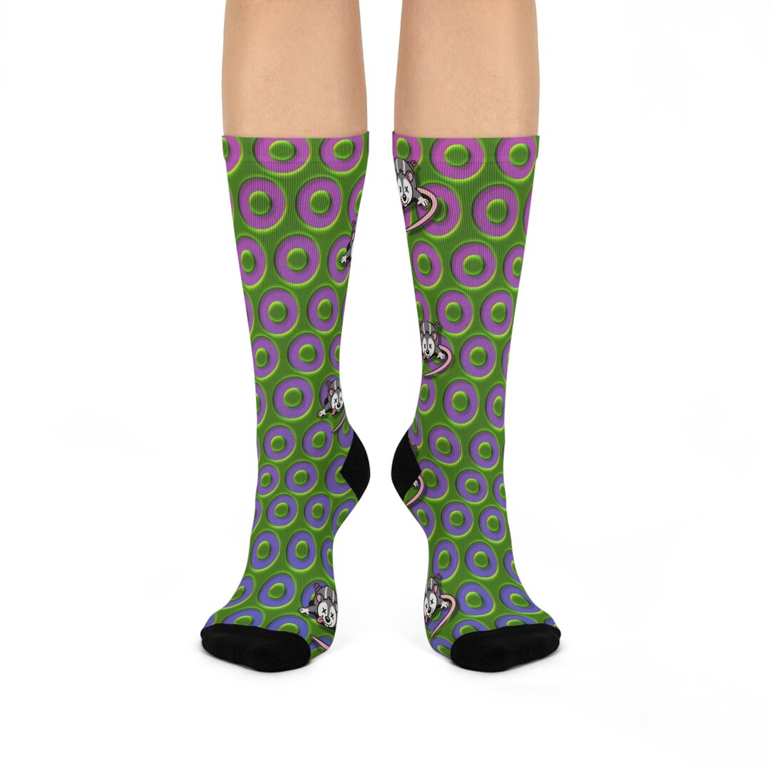 Fishman Donut Possums Cushioned Crew Socks | Phish Inspired Pattern - Etsy