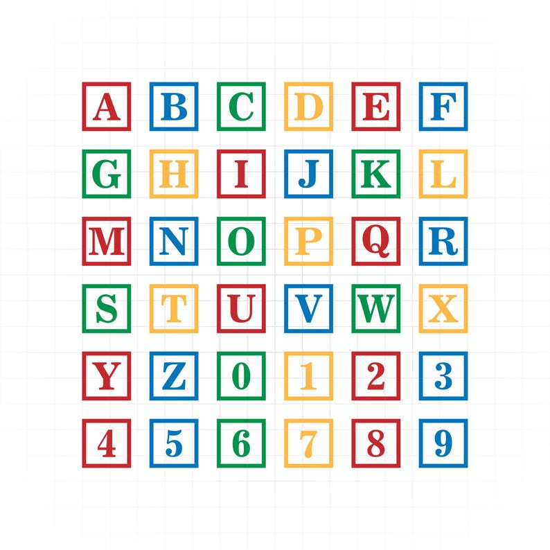 Alphabet Blocks SVG Files | Building Blocks Cut Files | Letter Blocks A ...