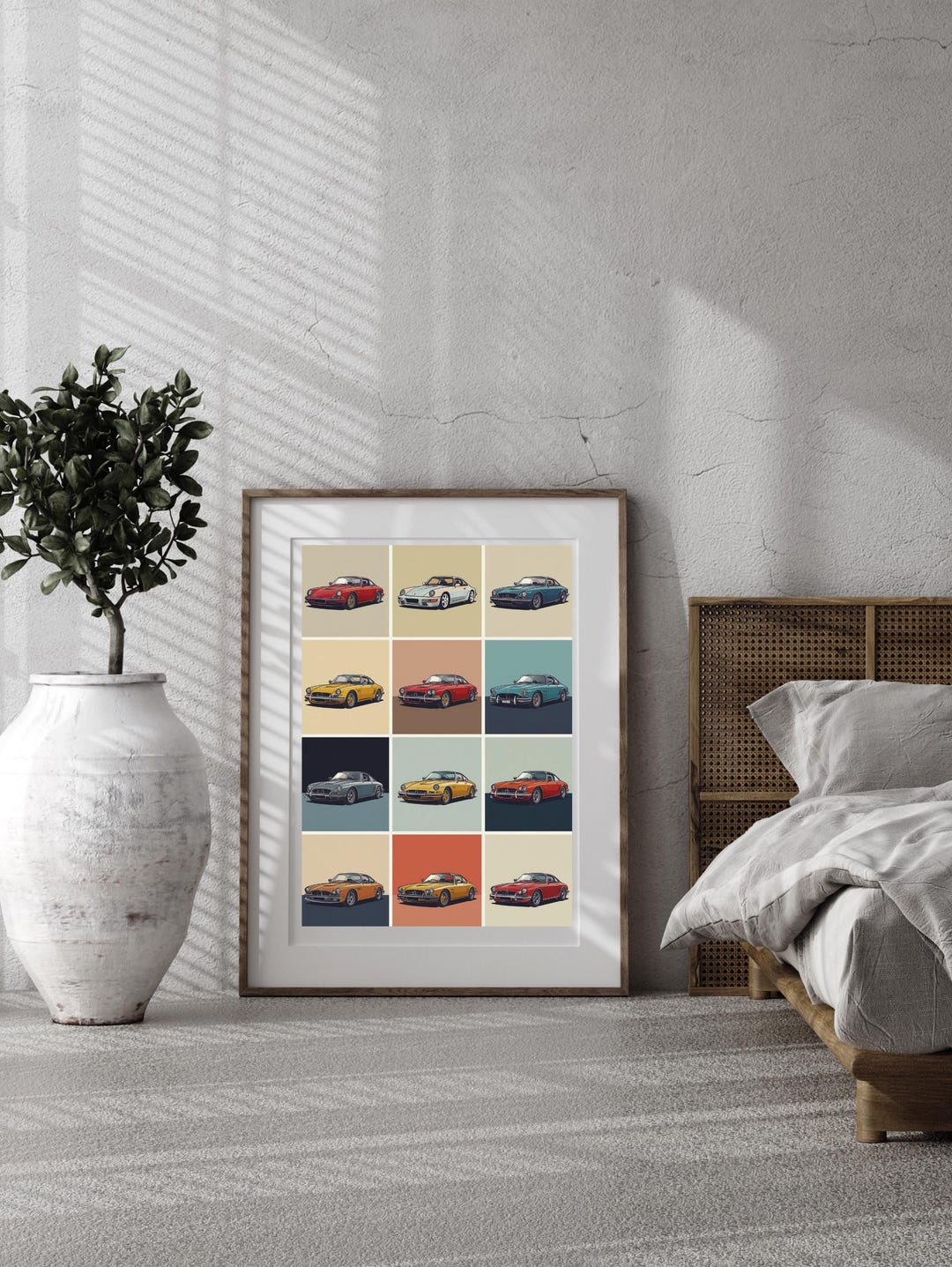 Classic Sports Car Print Set - Vintage Automobile Poster | Retro Car ...