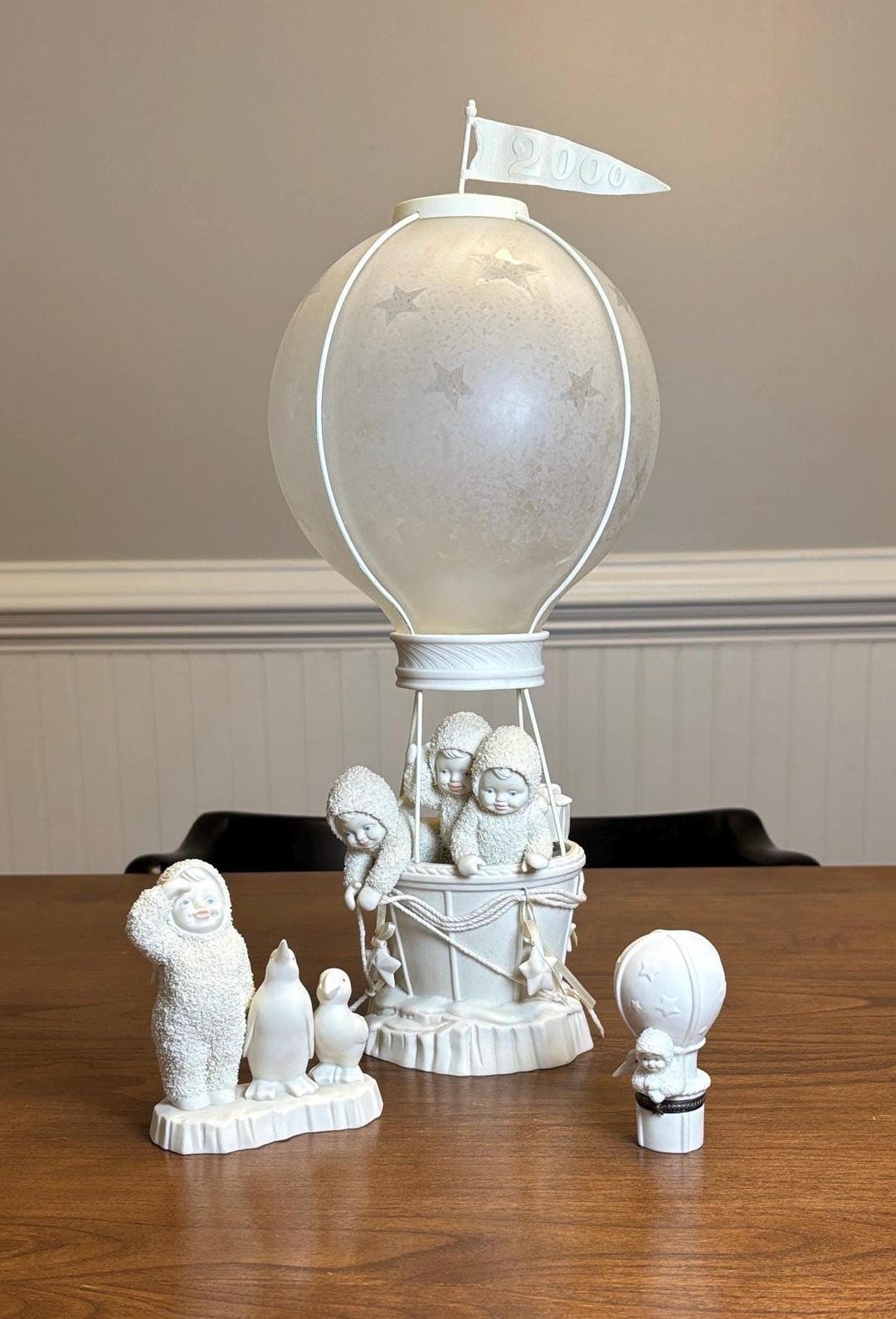 Lot of 3 Dept 56 Snowbabies Come Fly With Me Hot Air Balloon LE #68920 ...