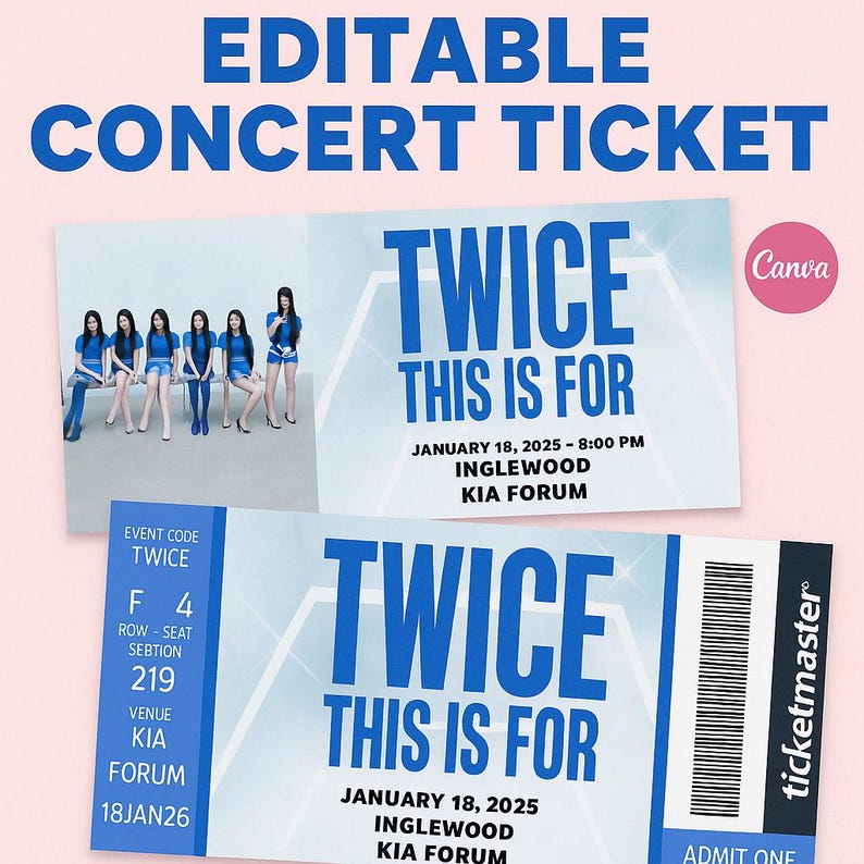 Twice [this is For] Printable Concert Ticket Template - Etsy