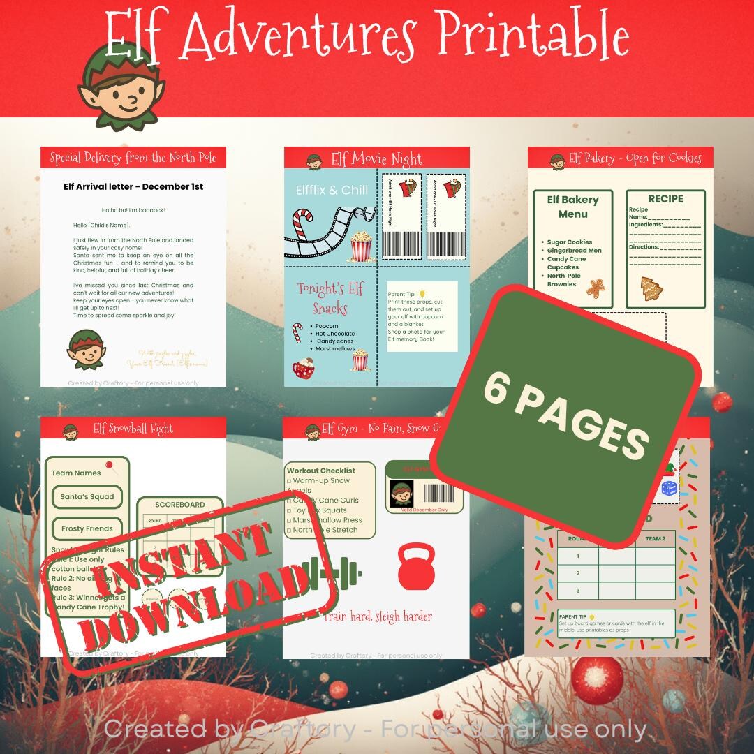 Elf Adventure Kit, 6 Days of Activities, Props, Letters & Scenes, Elf ...