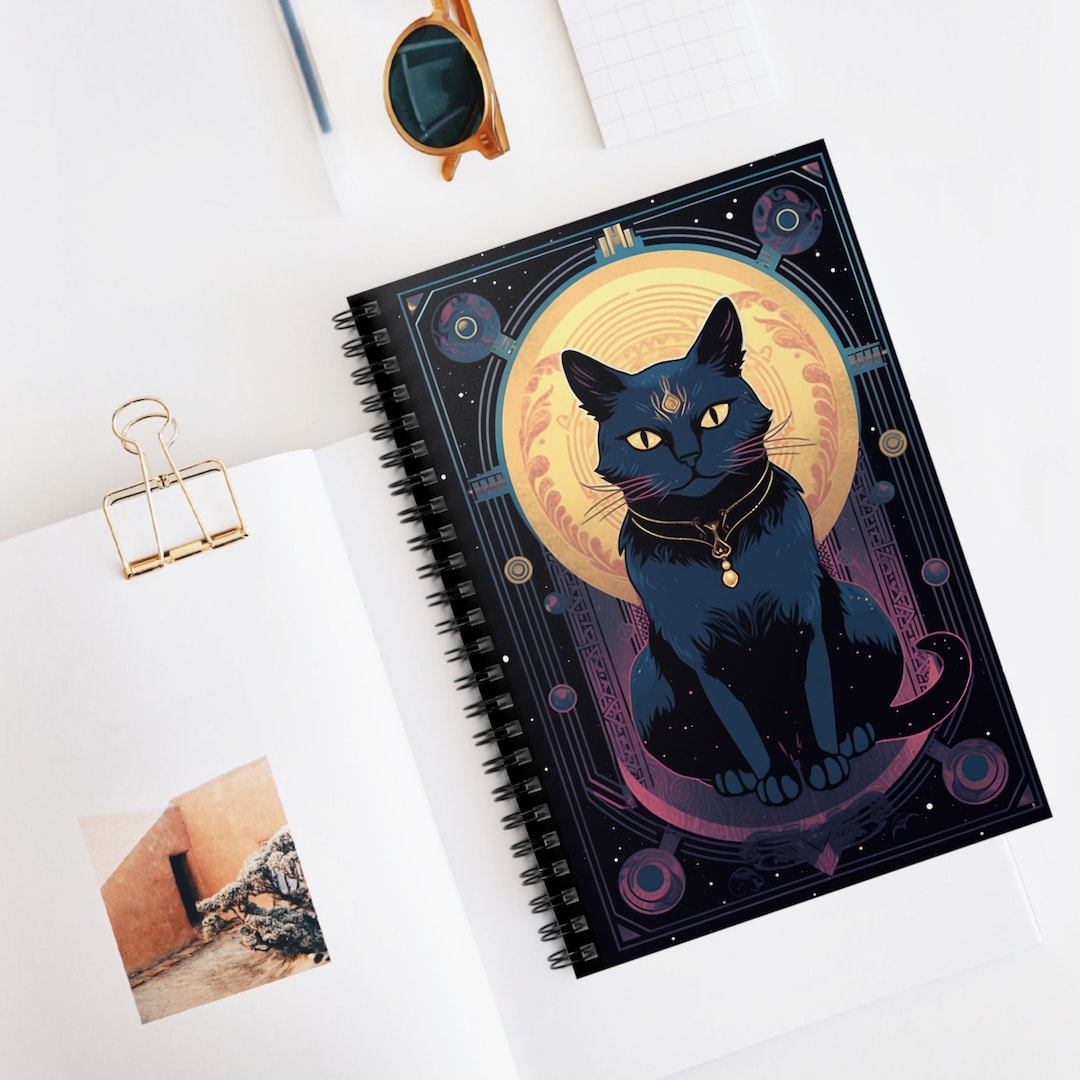 Black Cat ((spiral Notebook - Ruled Line)) - Etsy