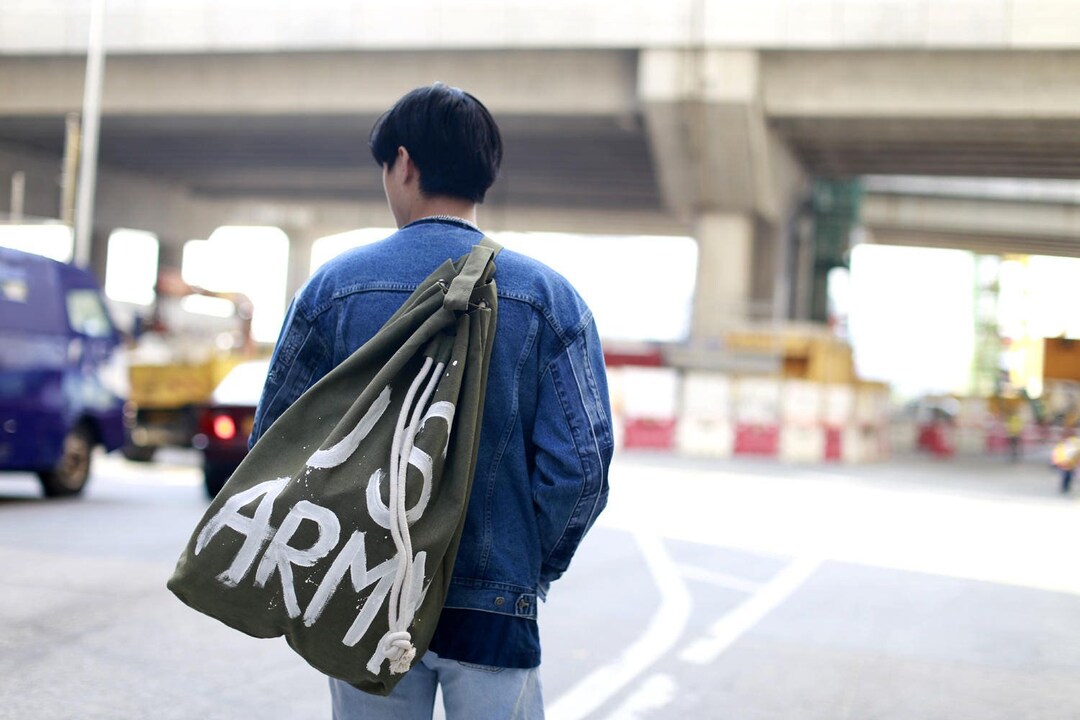 Hand Painted Army Green Duffle Bag - Etsy