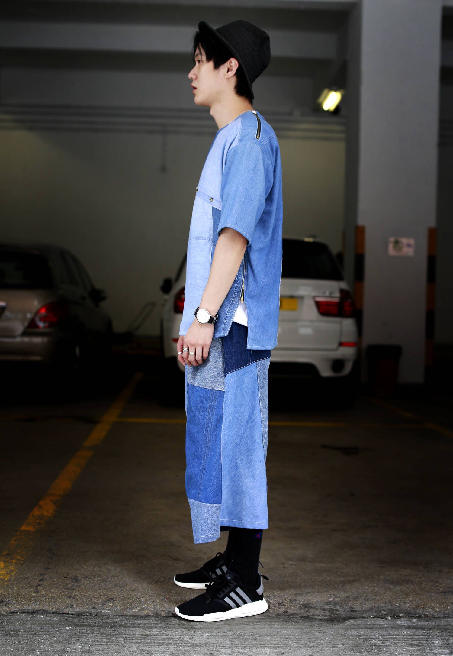 Men Denim Patchwork Culottes - Etsy