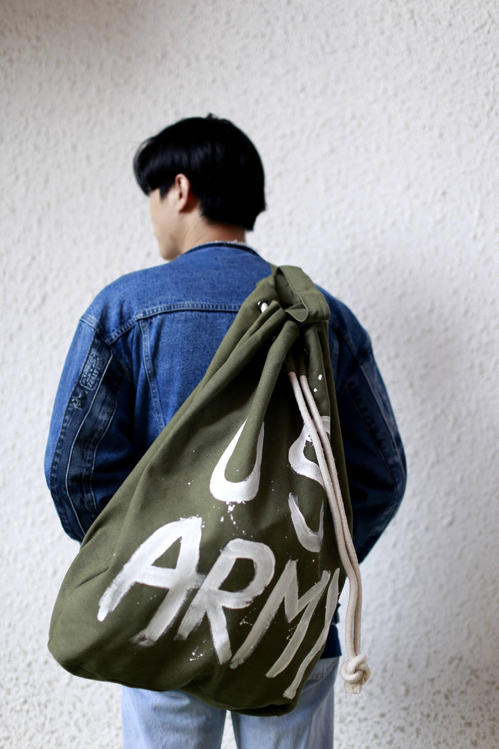 Hand Painted Army Green Duffle Bag - Etsy