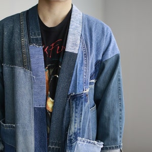 Denim Crazy Patchwork Jacket - Etsy Canada