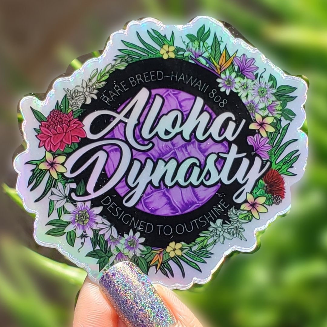 Aloha Dynasty Sticker Holographic Sticker Rare Breed Logo Sticker ...