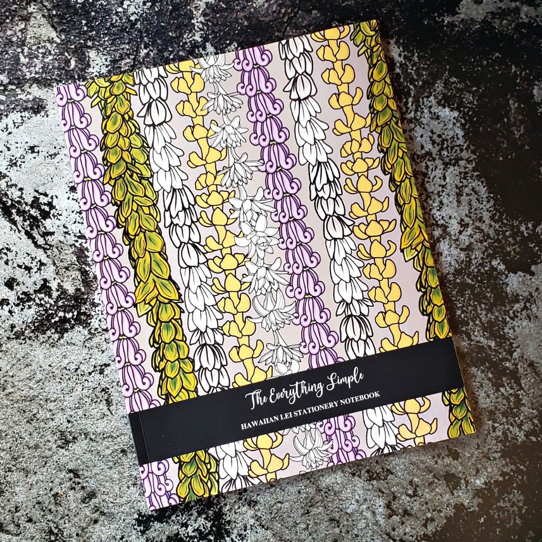 Hawaiian Lei Design Stationery Notebook - Pakalana, Tuberose, Puakenikeni, Pikake, Crown Flower ...
