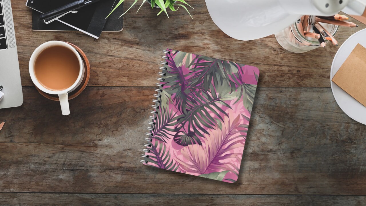 Hawaiian Tropical Print Wire-o Spiral Notebook, Hawaiian Print Lined ...