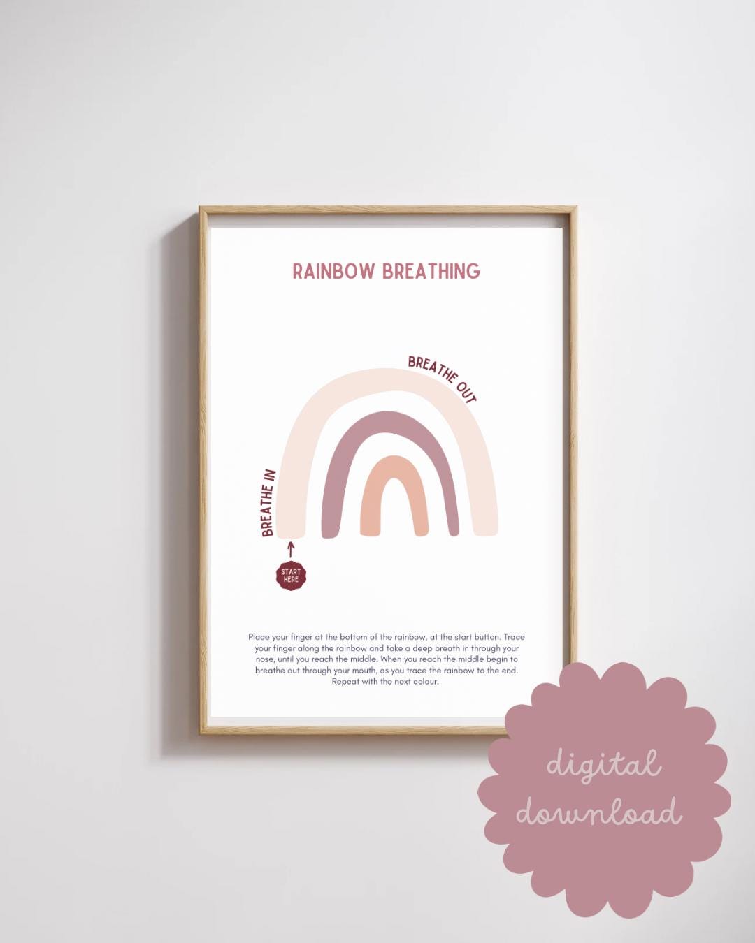 Kids Rainbow Breathing Poster Printable Mindfulness Breathing Exercise ...