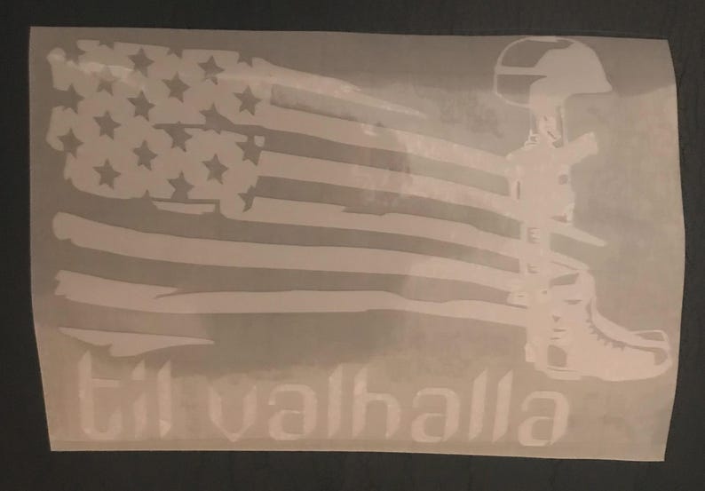 Til Valhalla Decal, Distressed American Flag, Military Stickers - Etsy