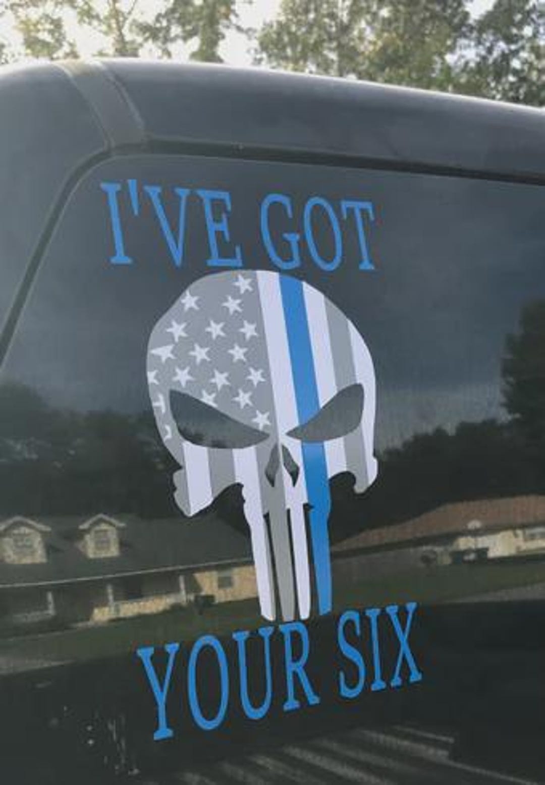 I've Got Your Six Punisher Skull Car Decal, Police Support - Etsy