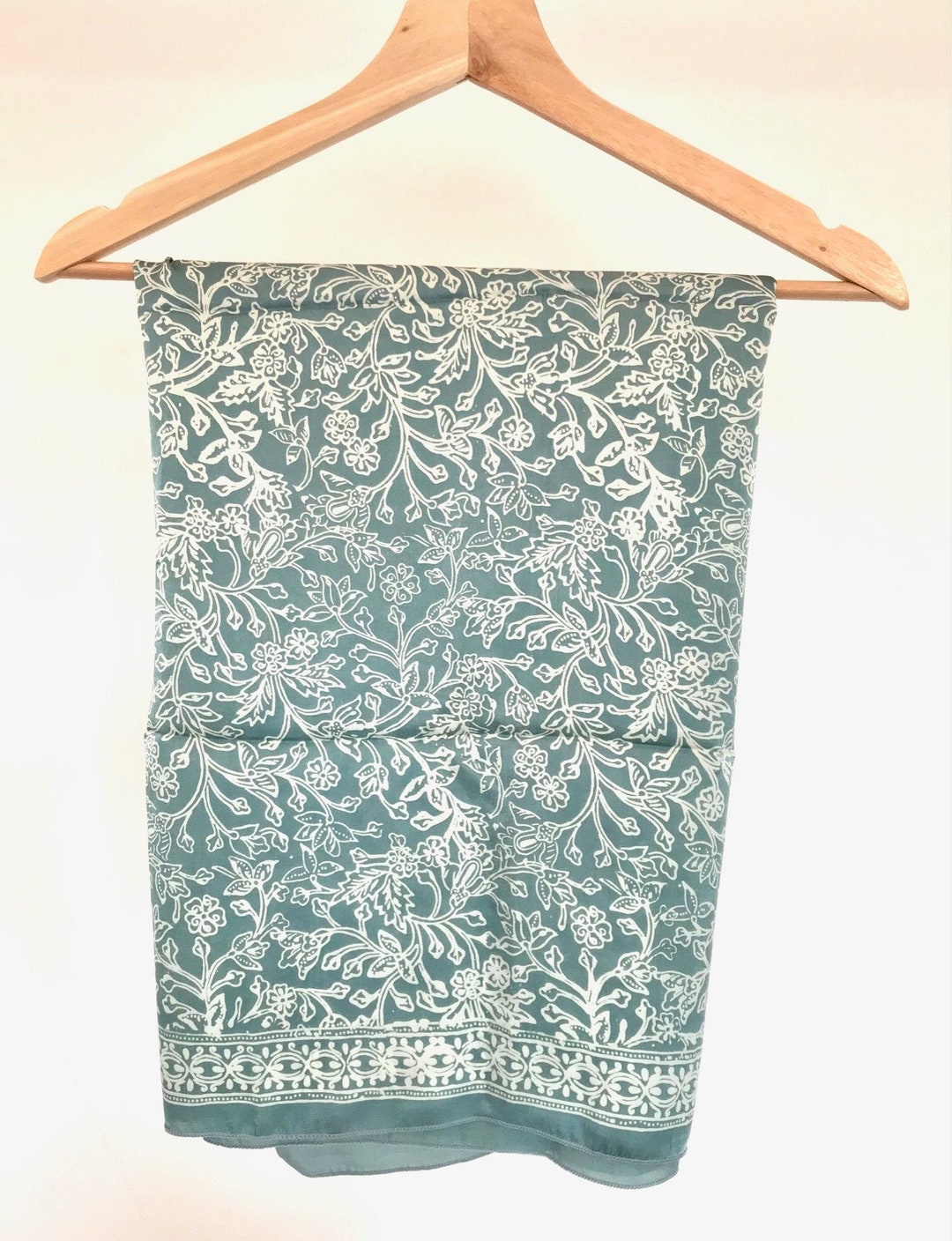 Silk Batik Sarong Teal Small Flowers - Etsy