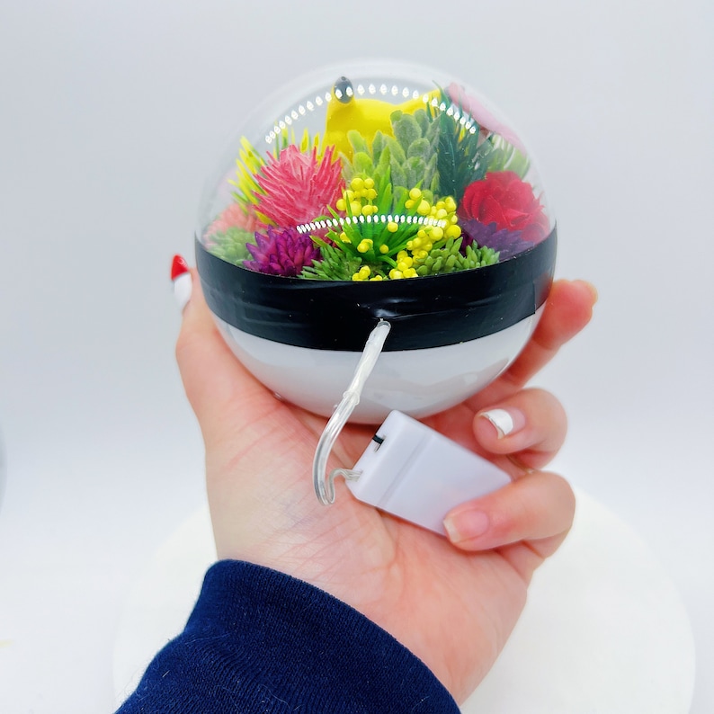 LIGHT UP Pikachu Terrarium Pokeball - Etsy