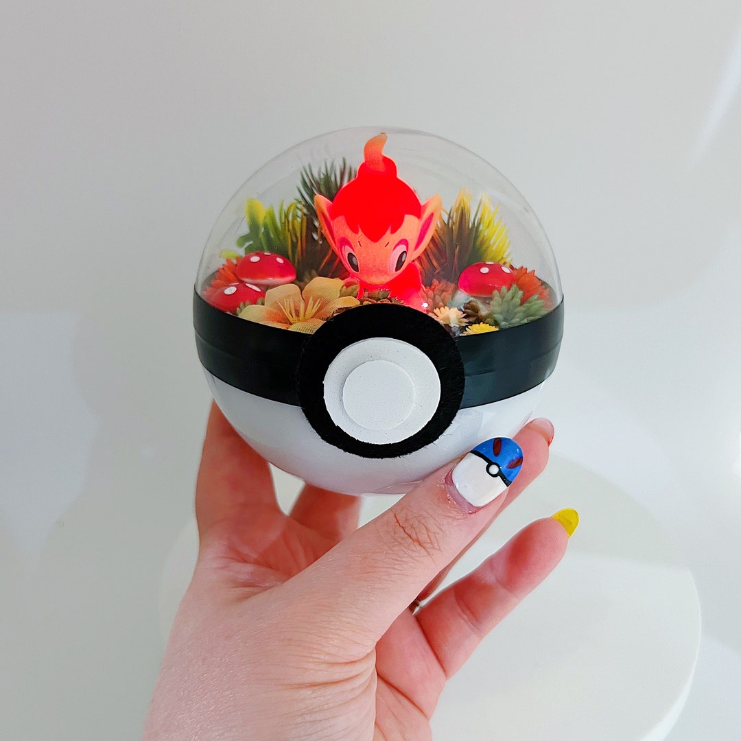 LIGHT UP Chimchar Terrarium Pokeball - Etsy