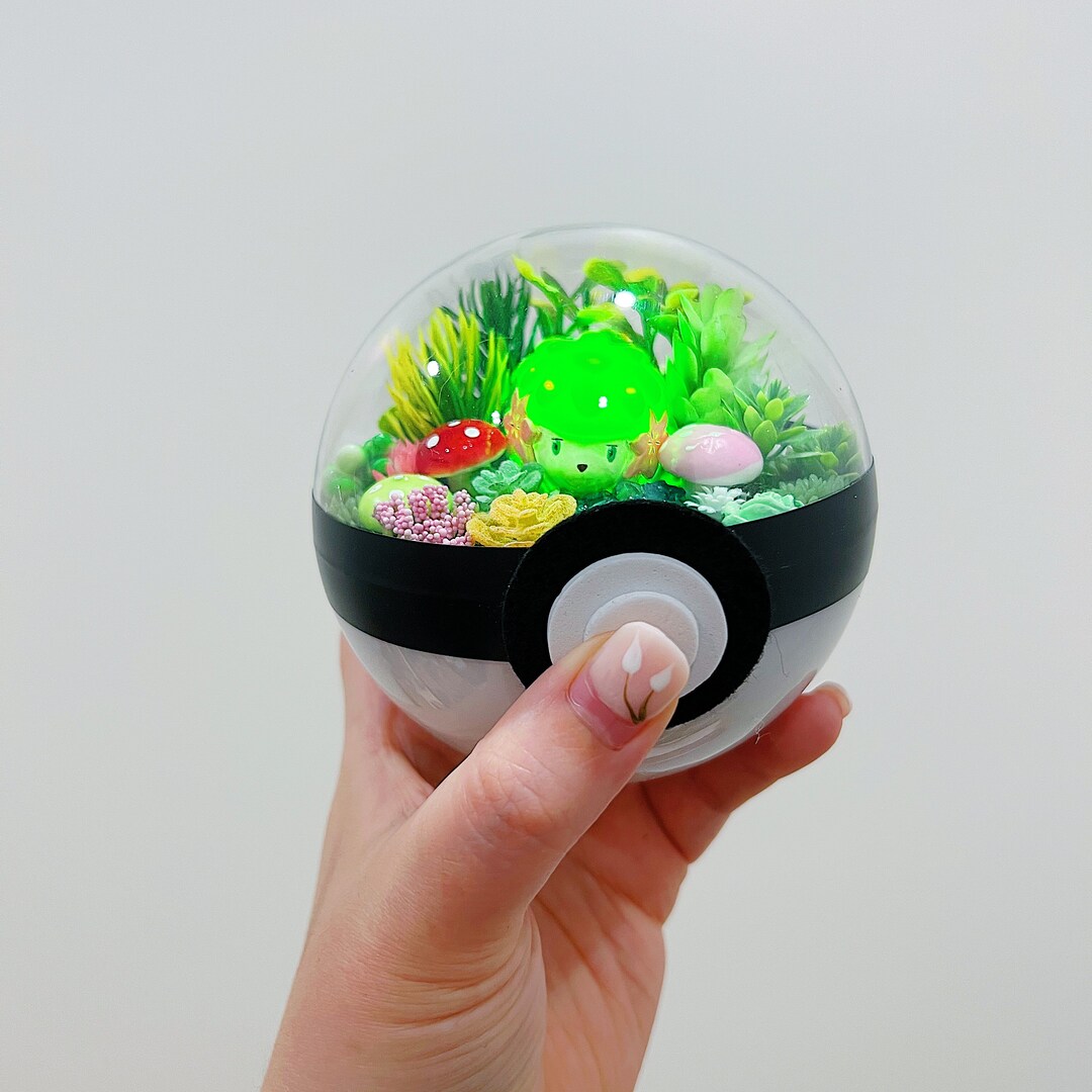 LIGHT UP Shaymin Terrarium Pokeball - Etsy