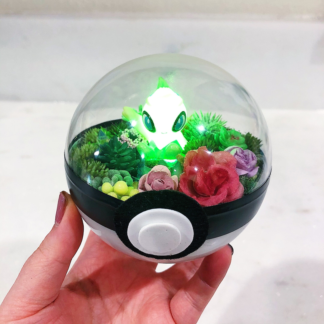 Celebi Light Terrarium Pokeball - Etsy