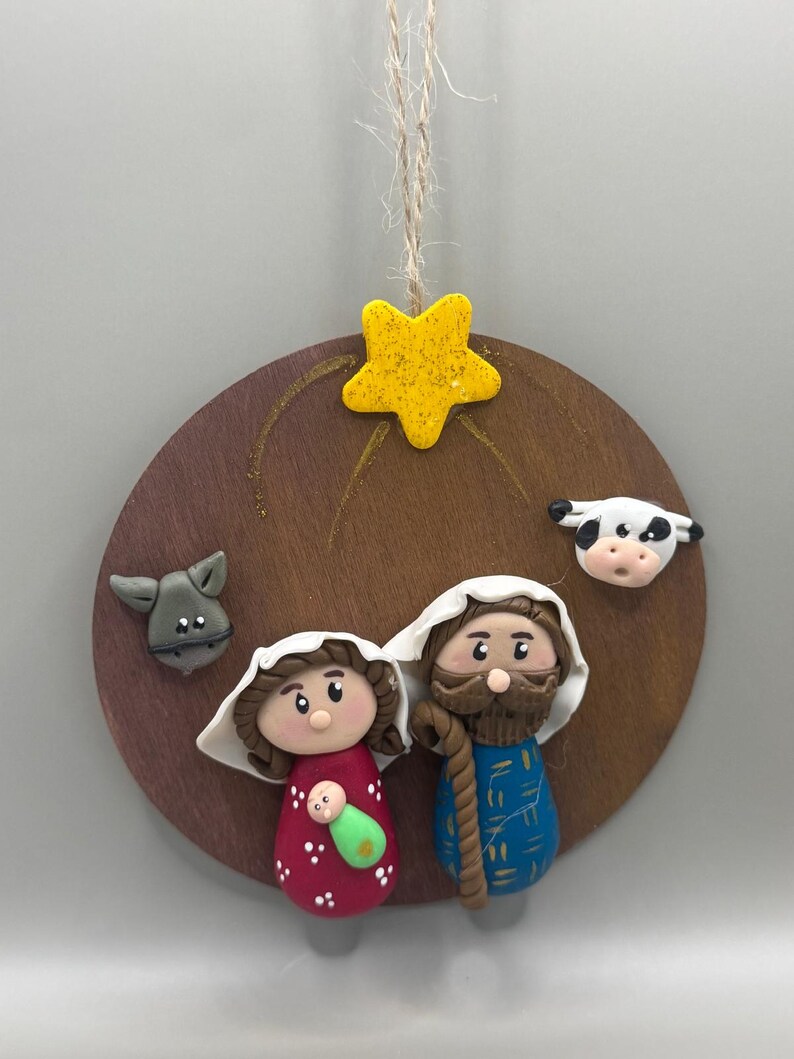 Mini Polymer Clay Nativity Set • Christmas Manger Scene • Handmade Holy ...