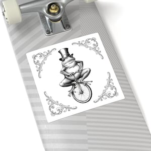 Frog in Top Hat Unicycle Sticker | Gift for Under 6.00 for Frog Lover ...