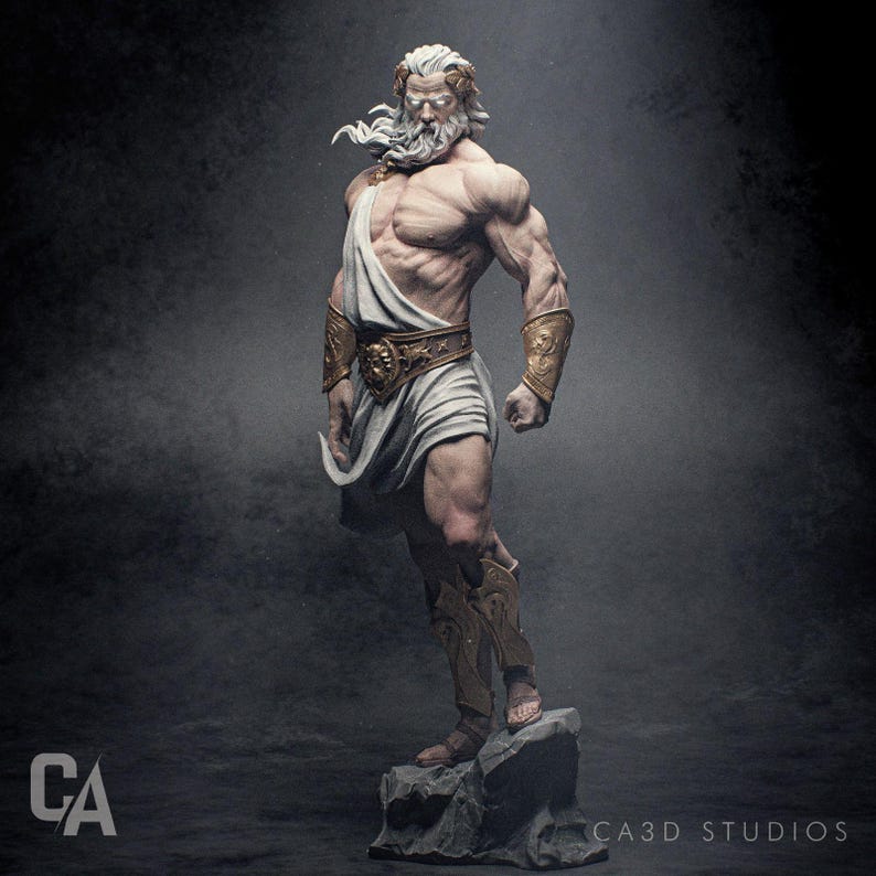 Zeus, 3D Printed Resin, 16K, Hand-painted, 1/9 - Etsy
