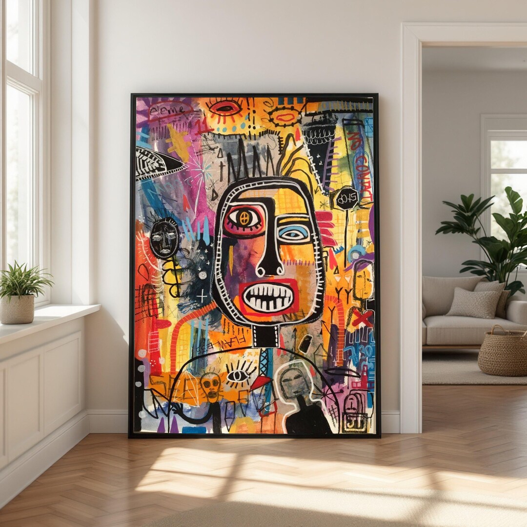 Abstract Graffiti Portrait Canvas, Urban Street Art Wall Decor ...
