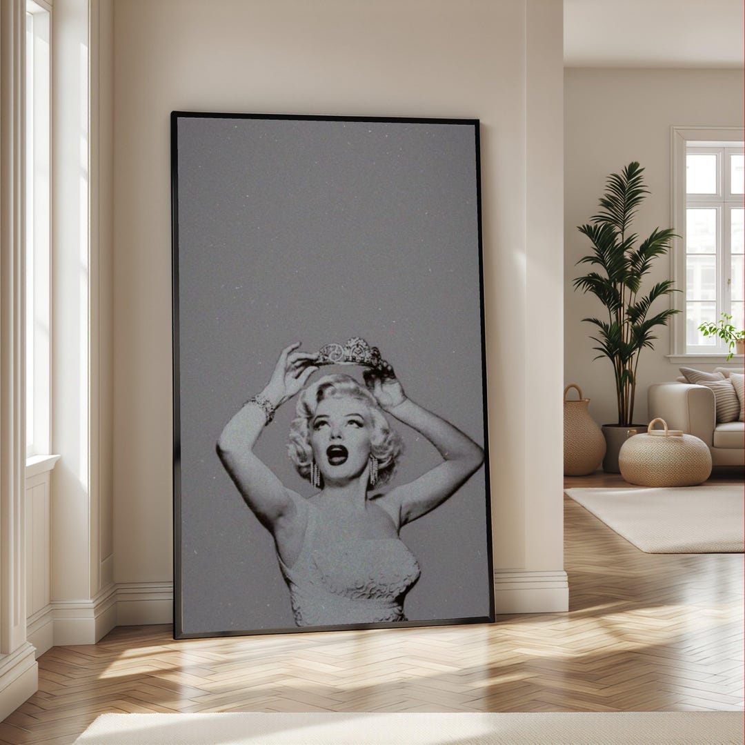 Vintage Glamour Icon, Black and White Canvas Wall Art, Retro Hollywood ...