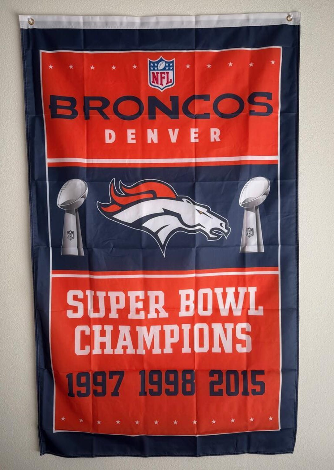 Denver Broncos Division Conference 3x Super Bowl Championship 3x5 Ft ...