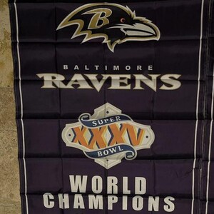 Baltimore Ravens Super Bowl Championship Flags - Set of 2 - Etsy