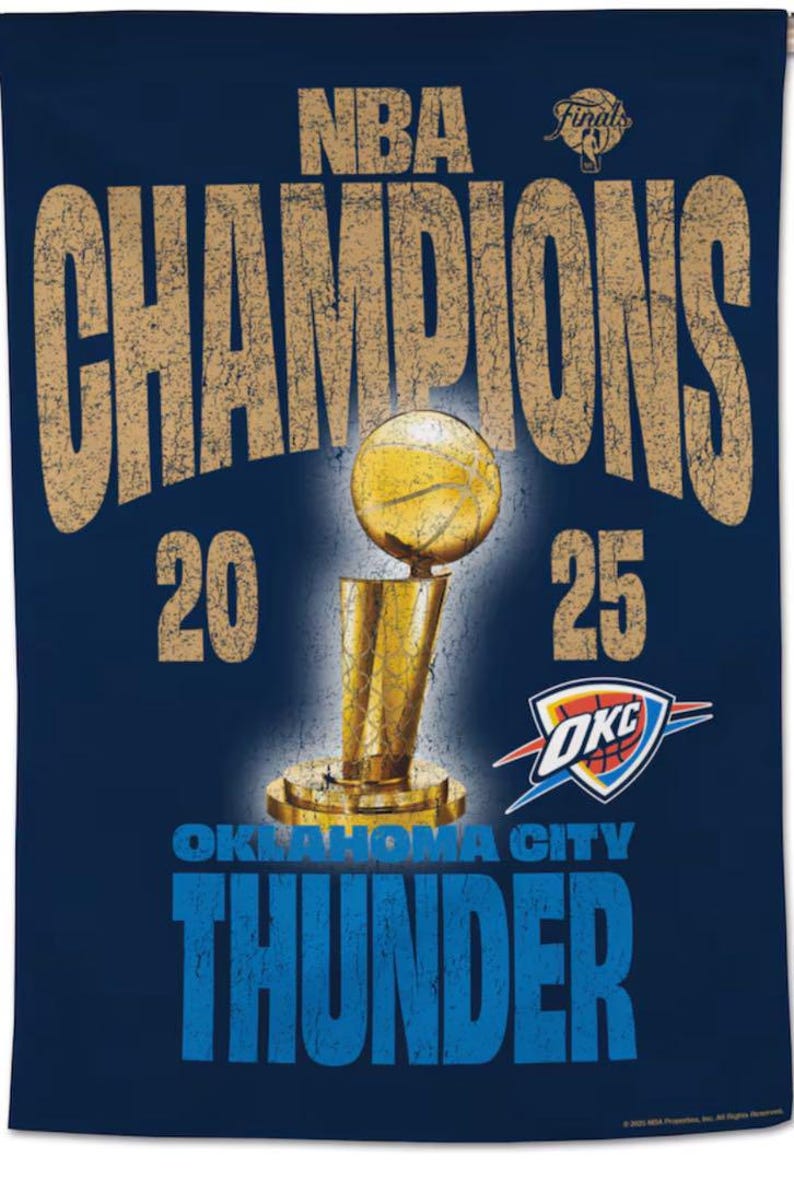 Oklahoma City Thunder OKC 2025 NBA World Champions 3x5 Ft Flag Mancave ...