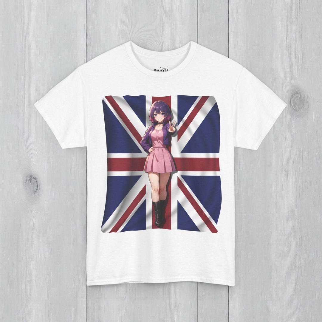 Amelia Pathways Anime T-shirt | UK Flag Manga Girl Graphic Tee - Etsy