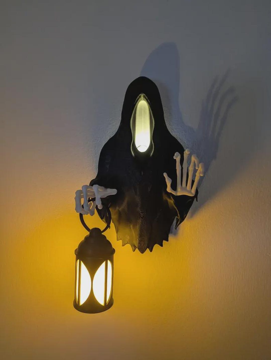 Grim Reaper Lantern Light, Spooky Halloween Wall Sconce, - Etsy