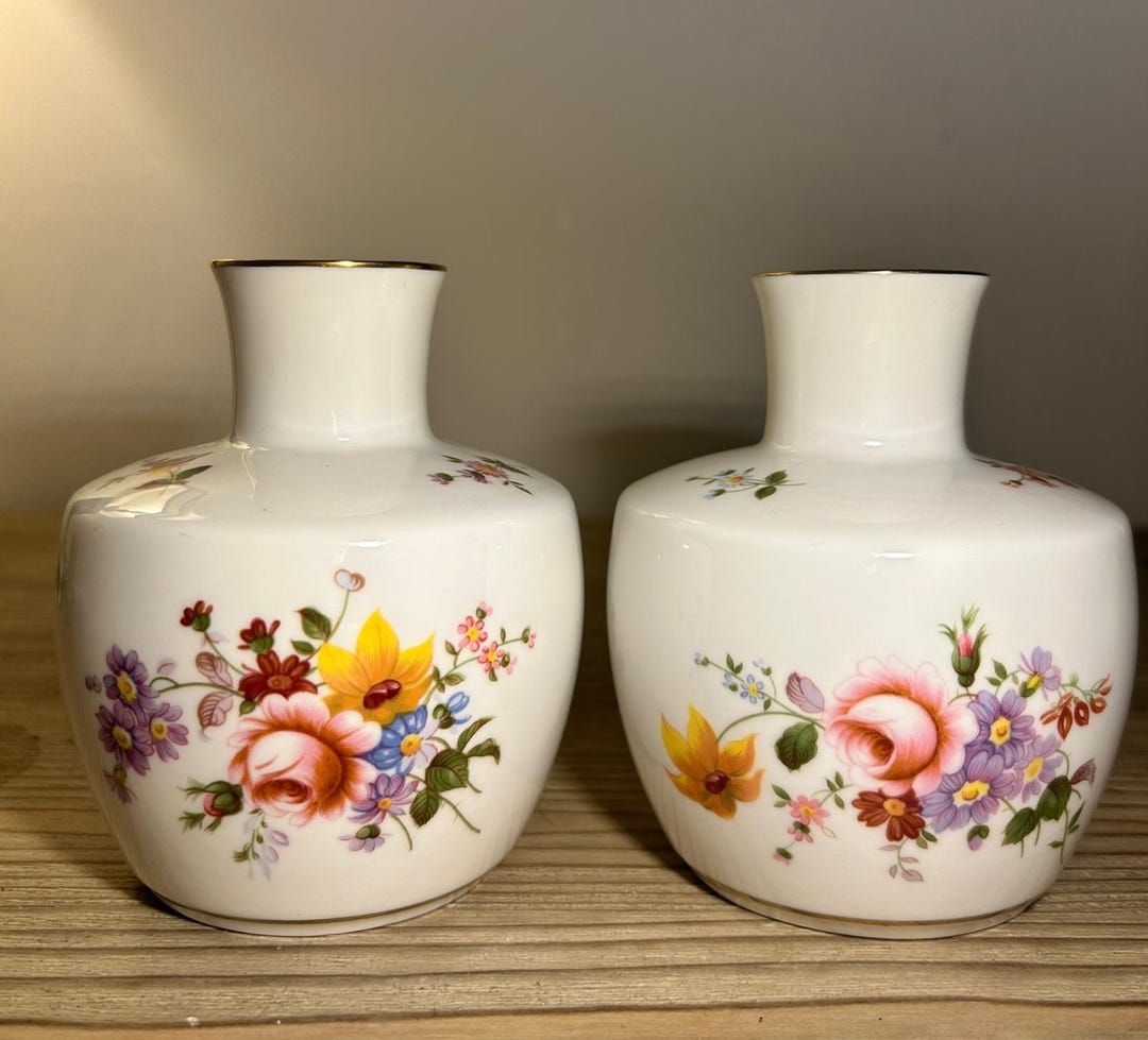 X2 Vintage Royal Crown Derby ''derby Posies'' Bulbous Bud Vases - Etsy