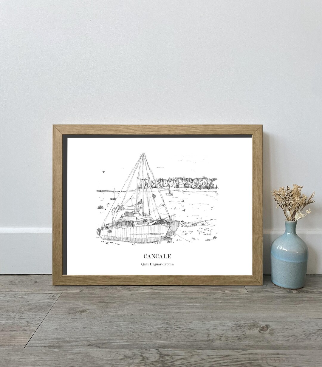 Cancale Poster – Art Print of an Original Hand-drawn Image, Sea View ...