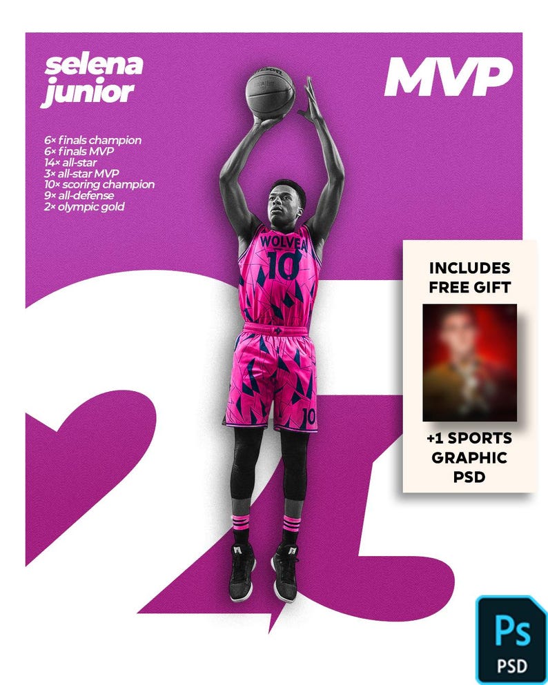 Athlete Sports Poster Template | Editable Photoshop PSD Flyer (digital ...