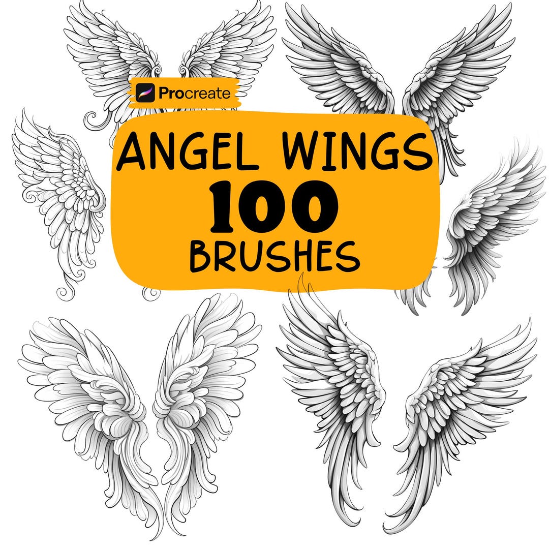 Procreate Angel Wings Brushes, 100+ Angel Wings Procreate Stamps ...