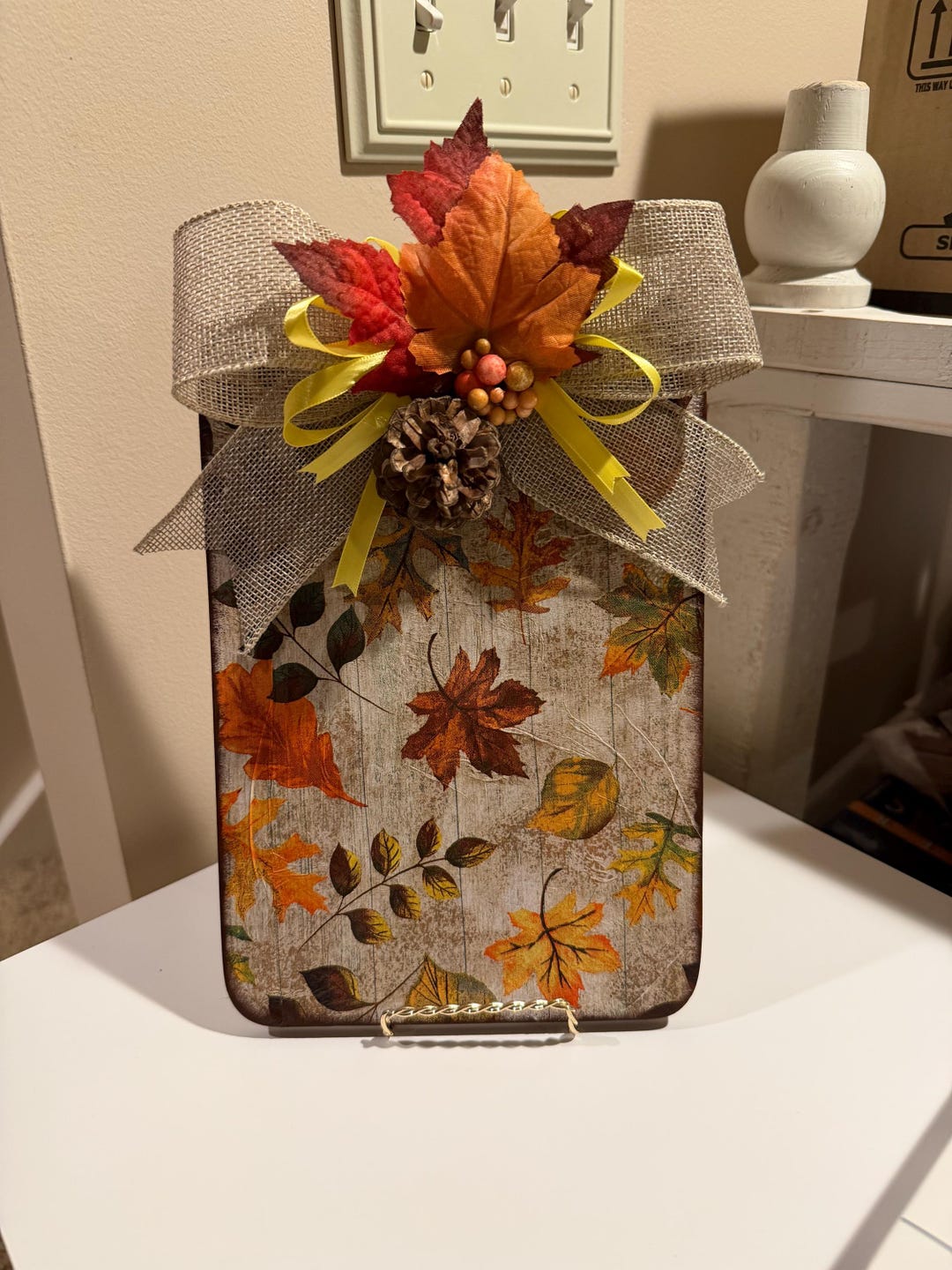 Rustic Decoupage Fall Decor - Etsy