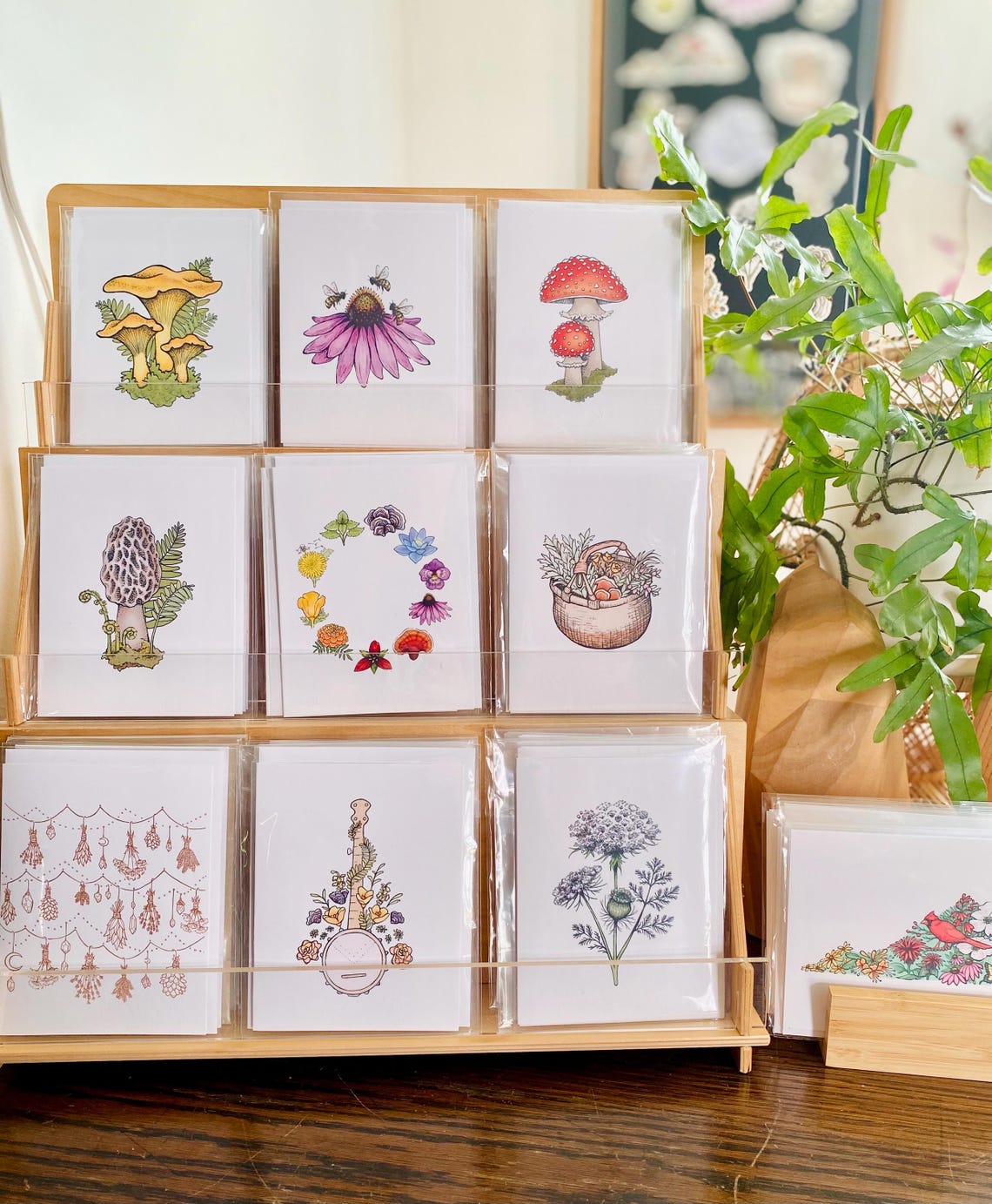 Echinacea + Bees Blank Card - Etsy