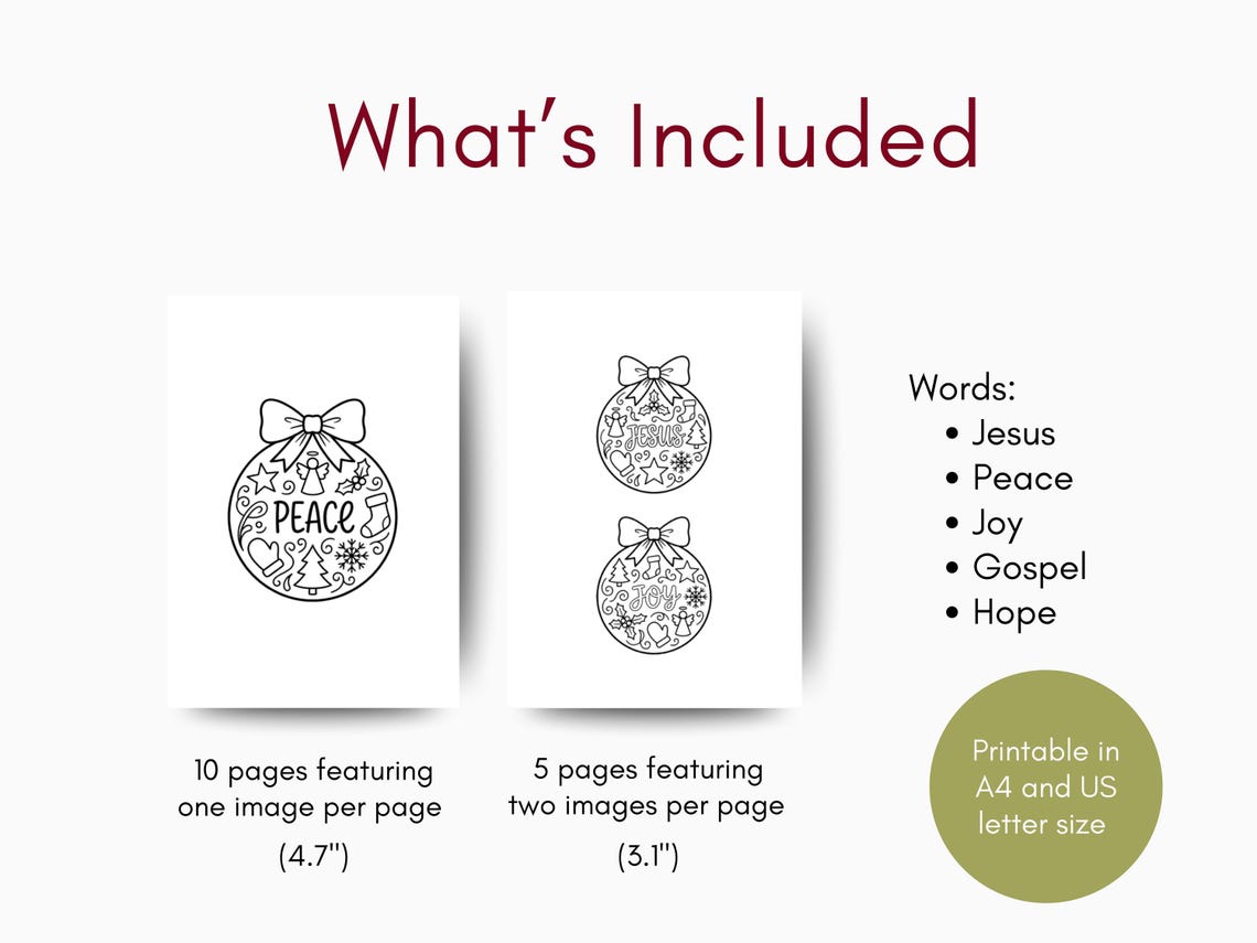 Christmas Coloring Ornaments – Printable Kids & Adults Coloring Pages ...