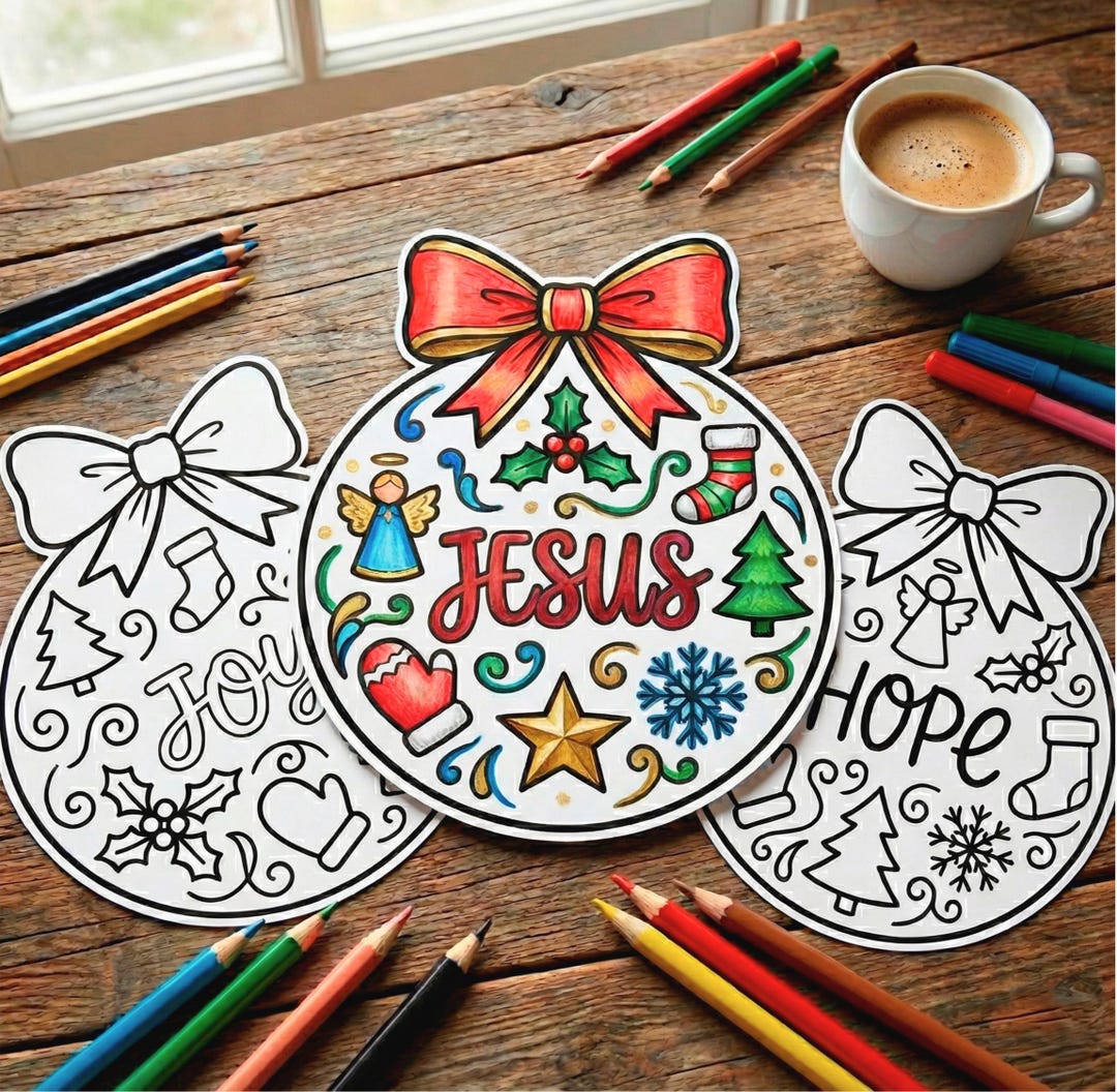 Christmas Coloring Ornaments – Printable Kids & Adults Coloring Pages ...