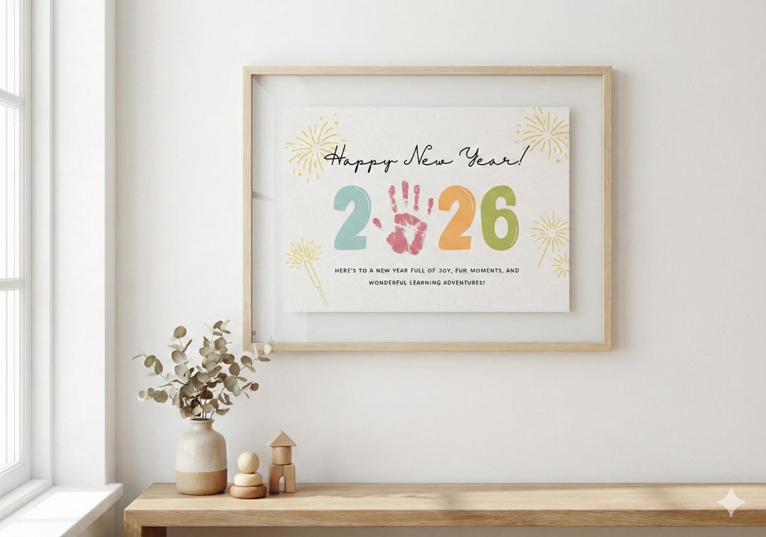 2026 New Year Handprint Craft for Kids | New Year Keepsake Printable ...